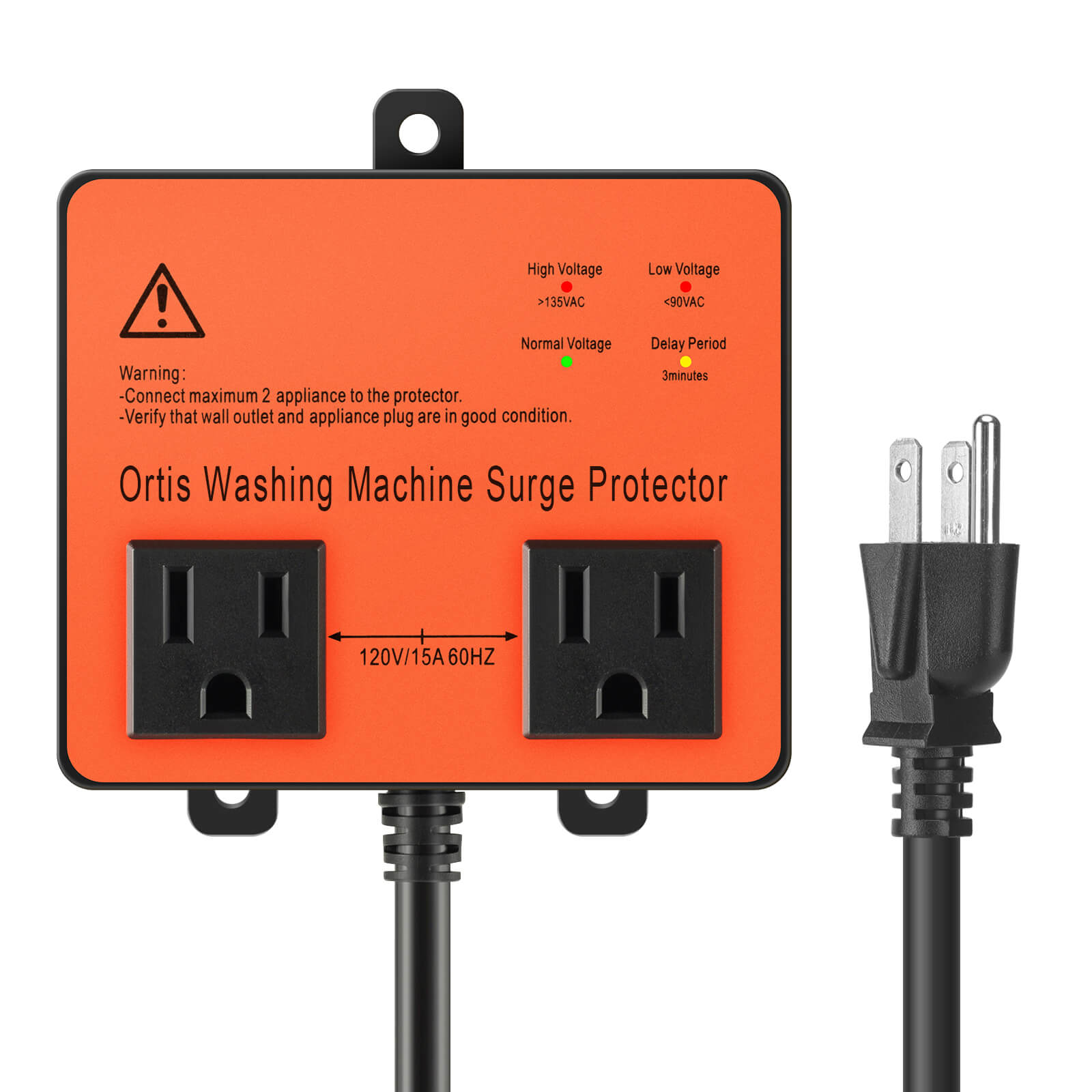 Washing Machine Surge Protector, Ortis Double Outlet Voltage Protector ...