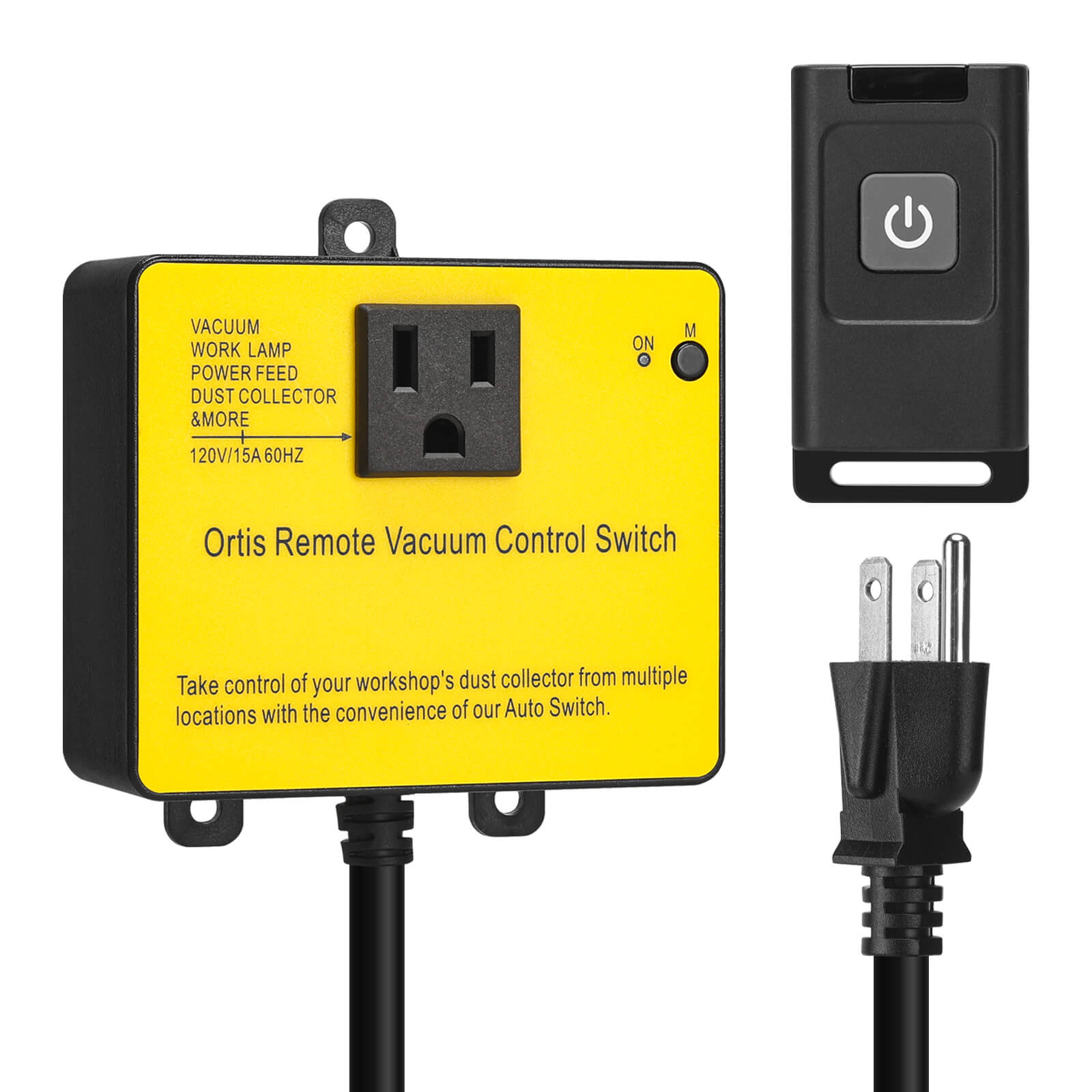 Dust Collector Remote Switch, Ortis 120V Wireless Remote Switch for Du ...